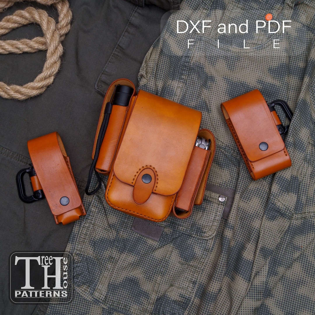 EDC Belt Bag Leather Pattern PDF and DXF, Template for Multitool Leather Organizer - Etsy