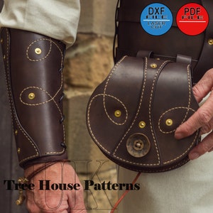 Leather Pattern PDF, DXF for Medieval Viking Battle Set, Belt Bag, Arm ...