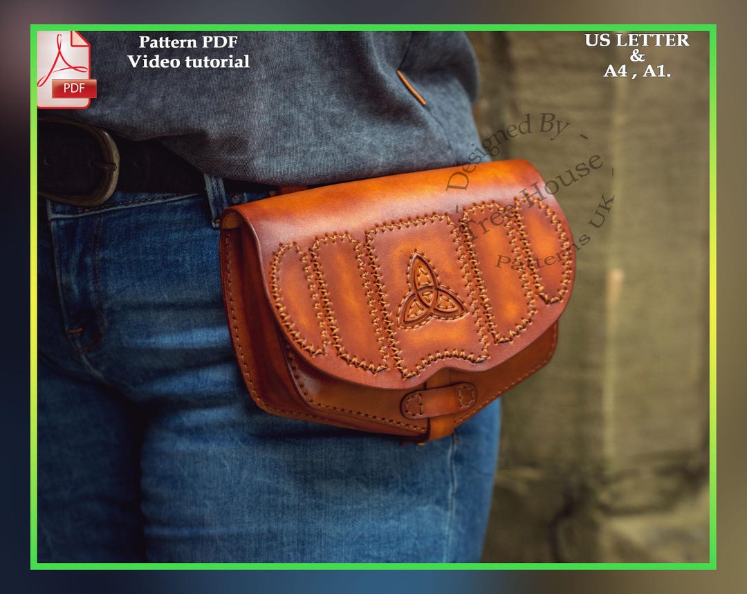 Medieval Belt Bag Leather Pattern PDF - Waist Bag Digital Template - Etsy