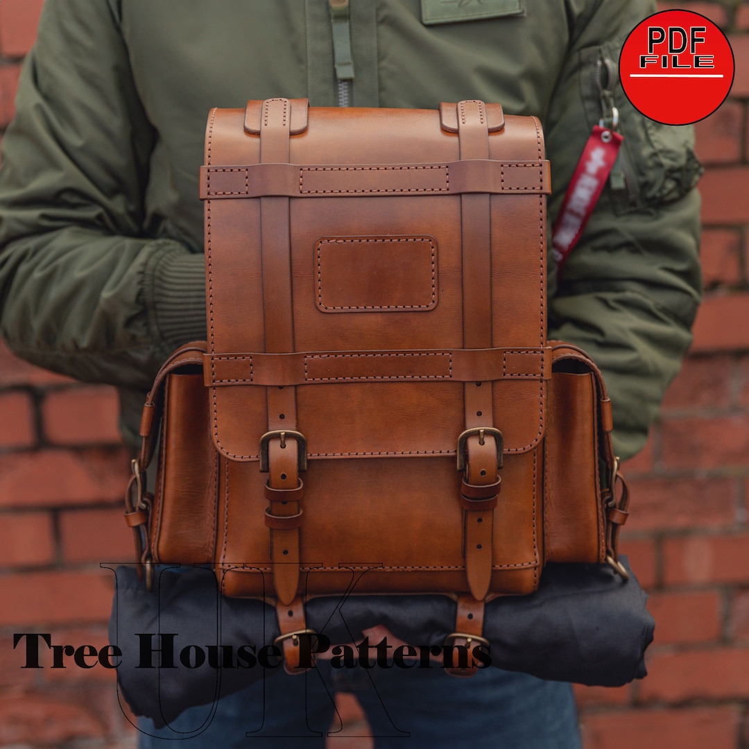 Military Style Backpack Leather Pattern PDF Leather Rucksack Digital ...