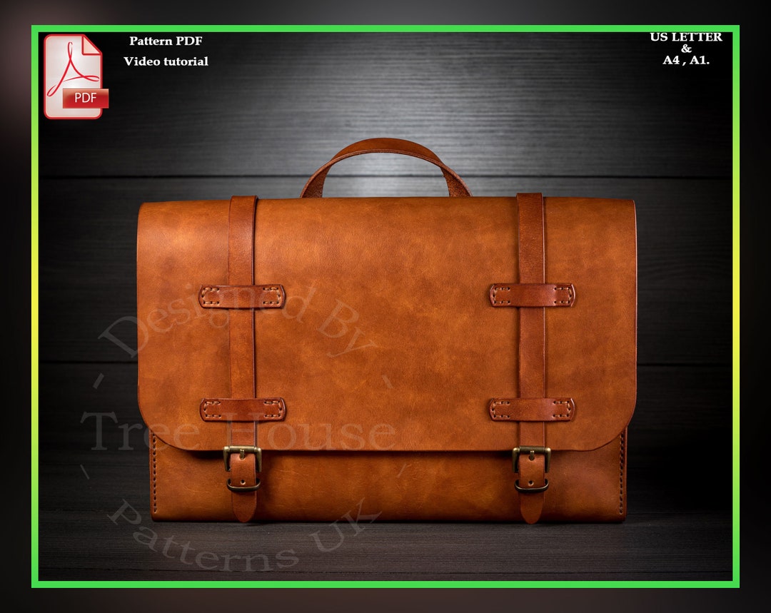 Briefcase Leather Pattern PDF Tablet Bag Digital Template - Etsy