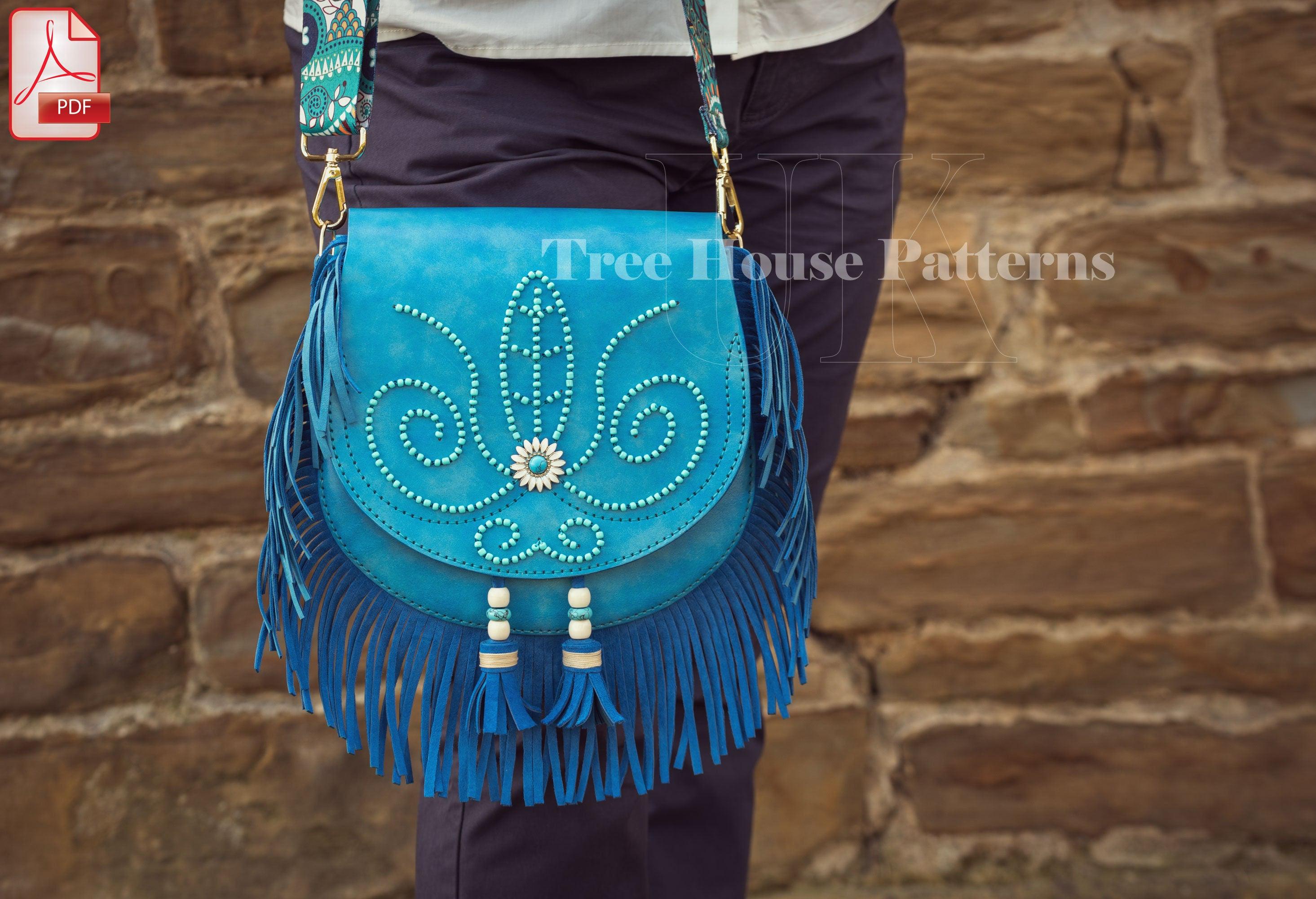 Boho Bag Leather Pattern PDF - Women Purse Digital Template - Etsy