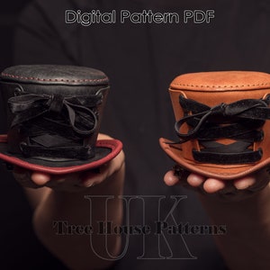Mini Corset Hat Leather Pattern PDF Halloween Hat Digital Template - Etsy