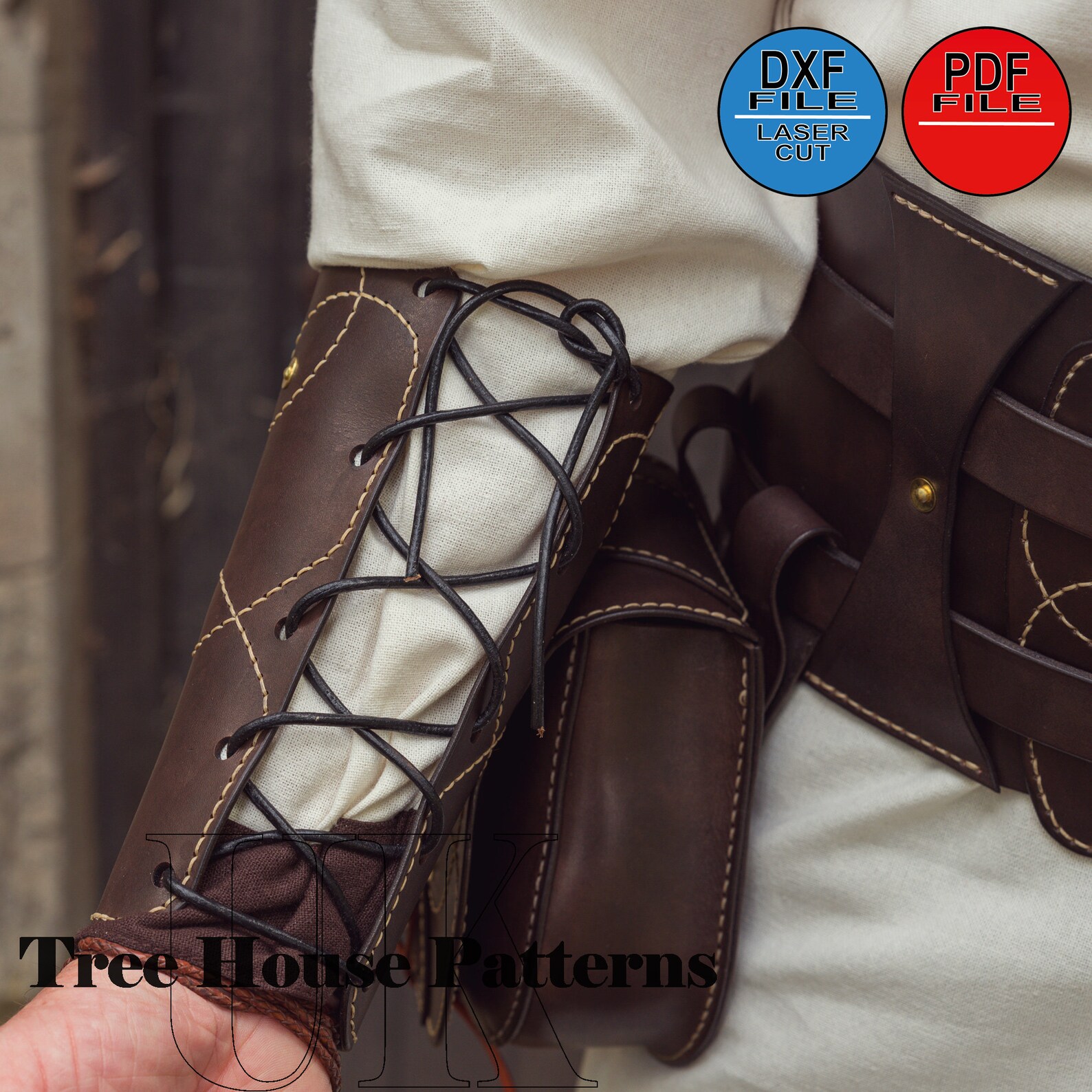 Leather Pattern PDF, DXF for Medieval Arm Guard (ONLY) - Etsy
