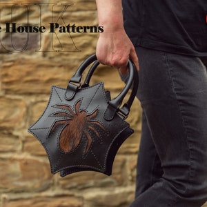 Spider Handbag Leather Pattern PDF Halloween Bag Digital Template - Etsy