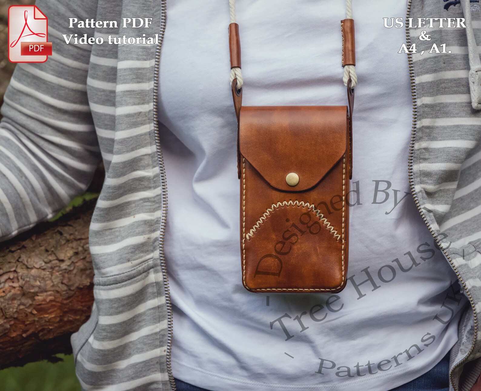 Leather PDF Pattern for Neck Bag Digital Pattern for Neck - Etsy UK