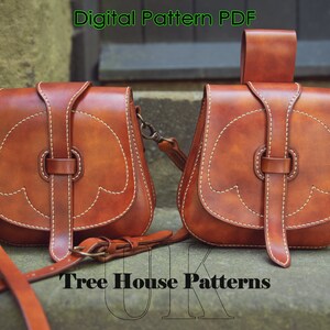 Medieval Crossbody Bag Leather Pattern PDF Belt Bag Digital Template - Etsy