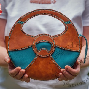 Round Handbag Leather Pattern PDF Leather Bag Digital Template - Etsy