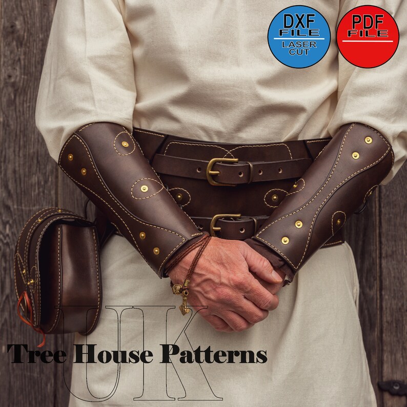 Leather Pattern PDF, DXF for Medieval Arm Guard (ONLY) - Etsy