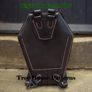 Coffin Backpack Leather Pattern PDF Gothic Backpack Digital Template - Etsy