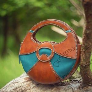 Round Handbag Leather Pattern PDF - Leather Bag Digital Template - Etsy