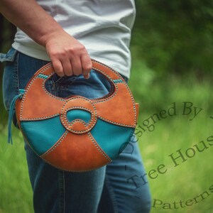 Round Handbag Leather Pattern PDF Leather Bag Digital Template - Etsy