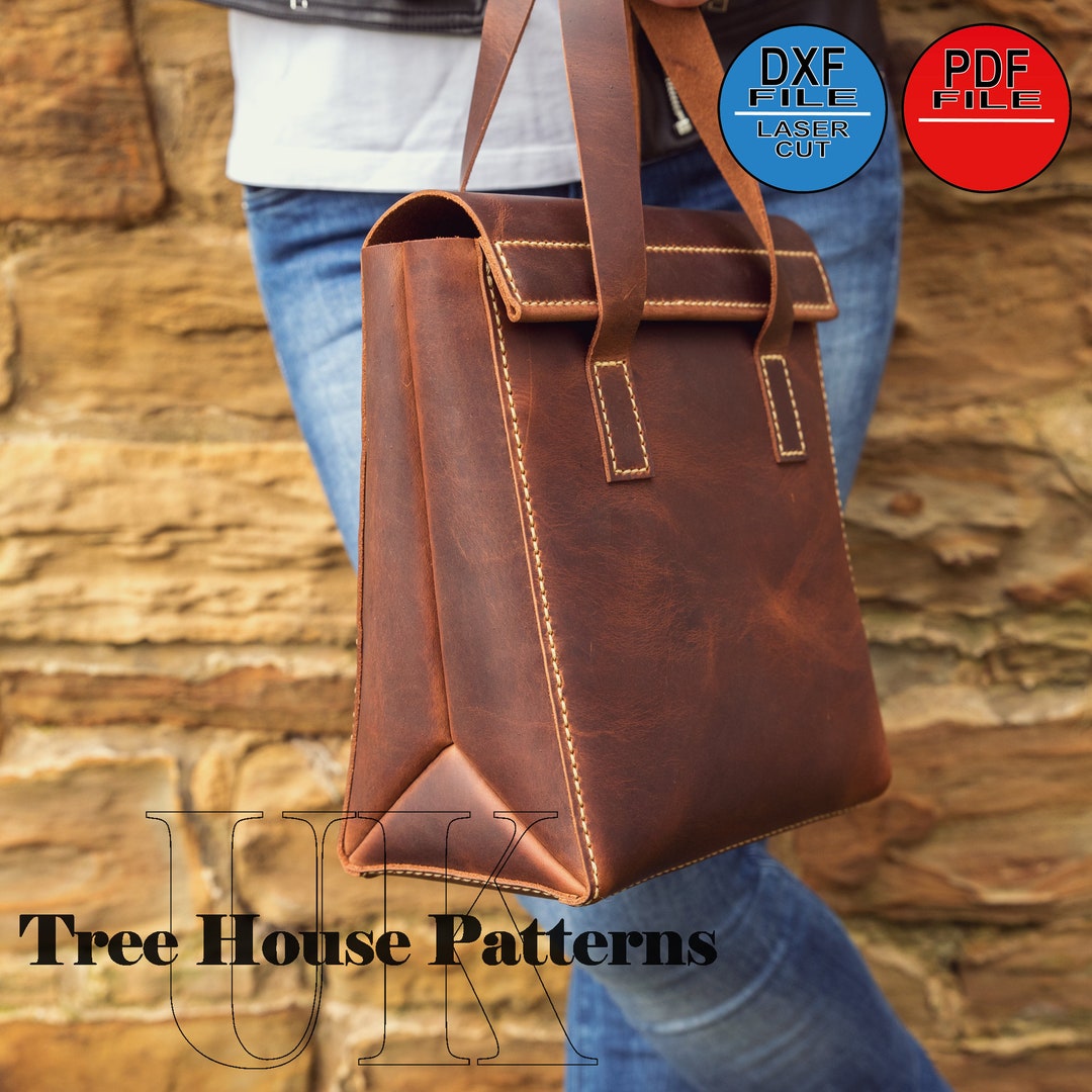 Leather paper Bag Pattern DXF and PDF, Leather Pattern for Handbag ...
