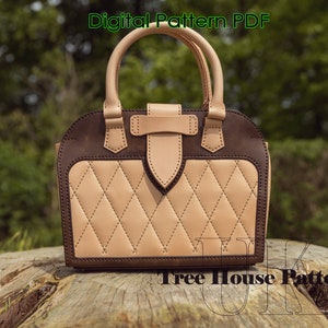 Office Handbag Leather Pattern PDF Women Purse Digital Template - Etsy