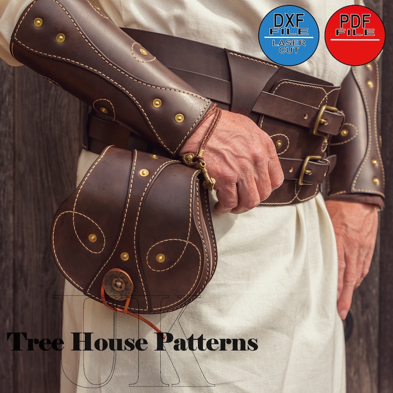 Leather Pattern PDF, DXF for Medieval Arm Guard (ONLY) - Etsy