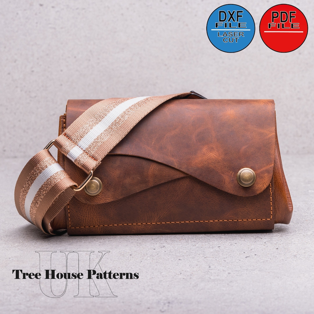 Shoulder Bag, Belt Bag, Sling Bag Leather Pattern DXF and PDF in Two ...