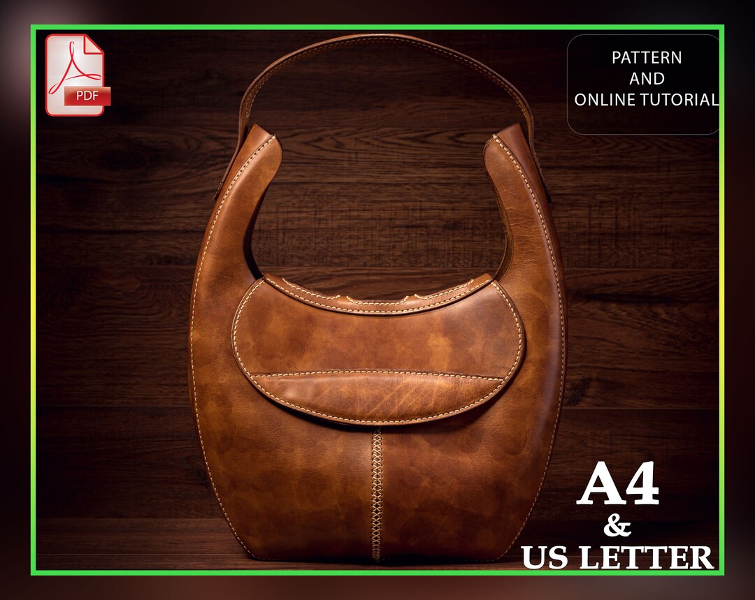 Hobo Shoulder Bag Leather Pattern PDF Tote Bag Digital Template - Etsy