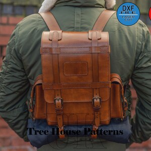 Military Style Backpack Leather Pattern DXF and PDF Leather Rucksack ...