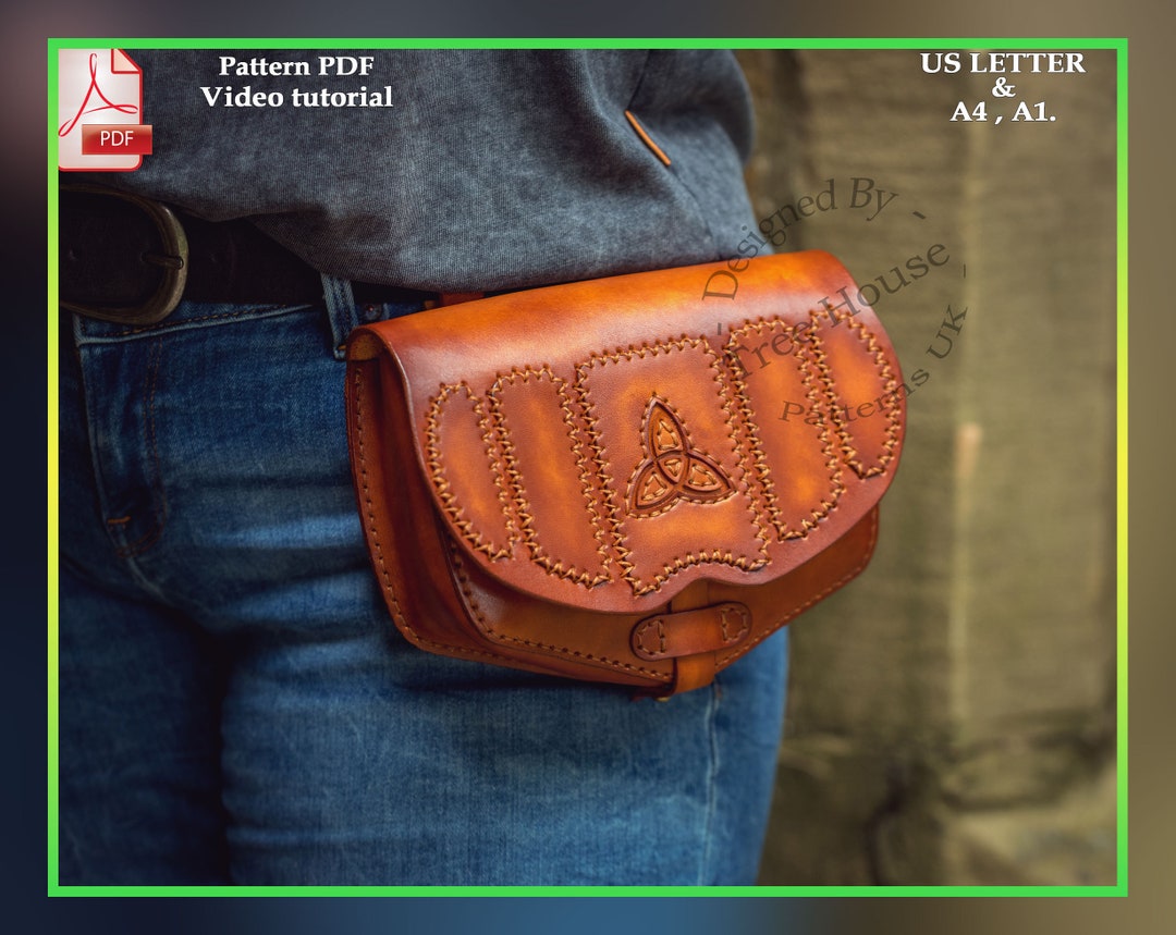 Medieval Belt Bag Leather Pattern PDF Waist Bag Digital - Etsy