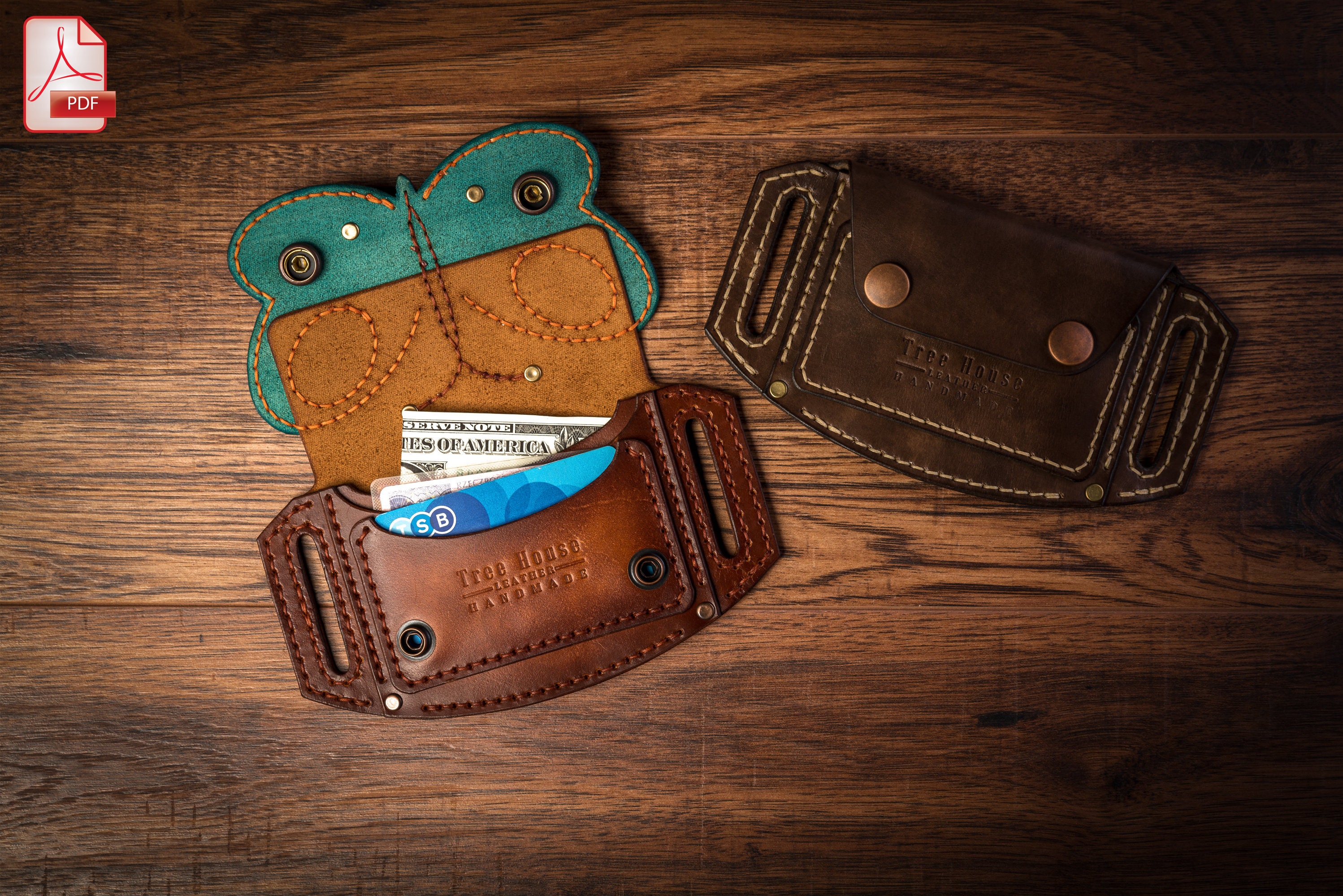 Wallet Leather Pattern PDF, Coin Purse Digital Template - Etsy
