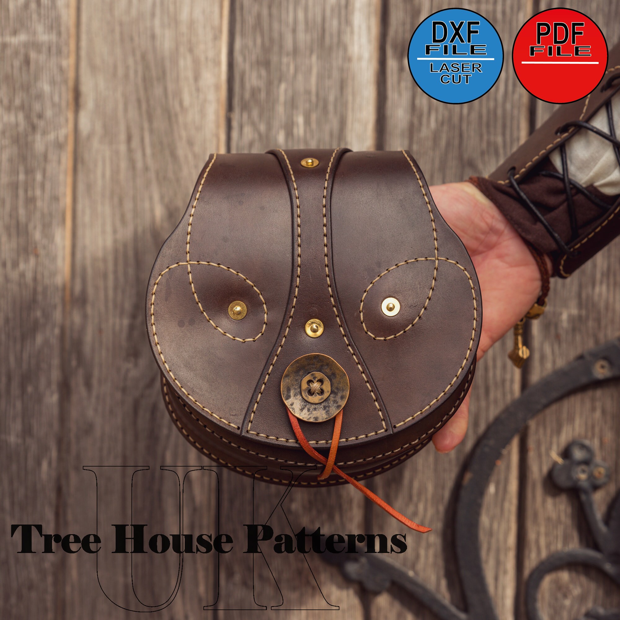 Leather Pattern PDF, DXF for Medieval Belt Bag (ONLY) - Etsy