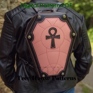 Coffin Backpack Leather Pattern PDF - Gothic Backpack Digital Template ...