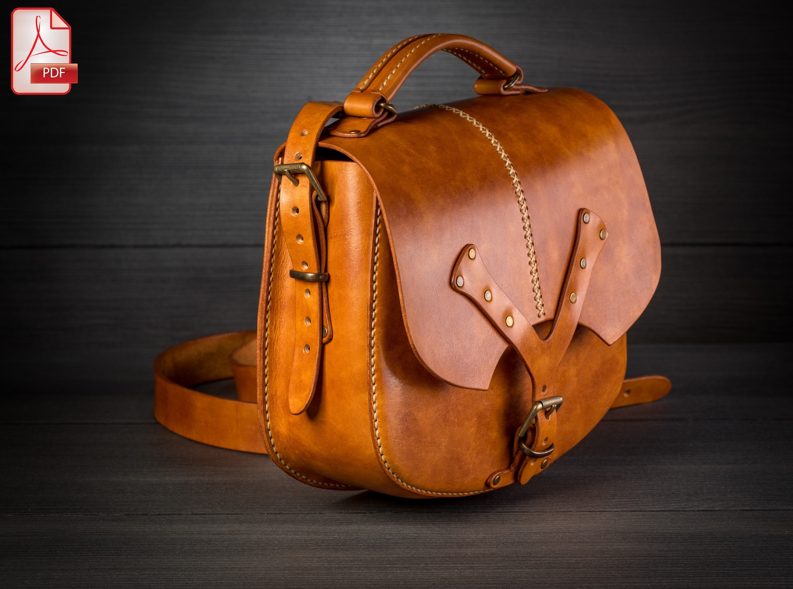 Shoulder Bag Leather Pattern PDF Saddle Bag Digital Template - Etsy