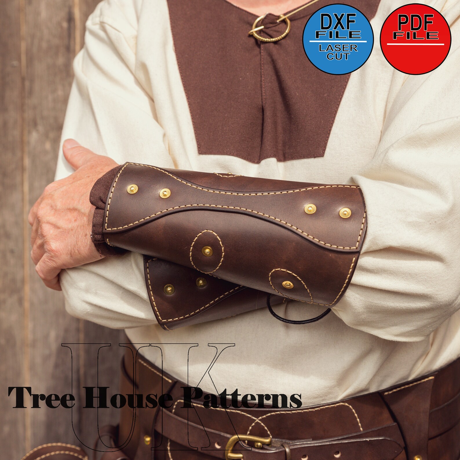 Leather Pattern PDF, DXF for Medieval Arm Guard (ONLY) - Etsy