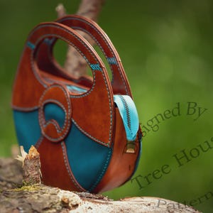 Round Handbag Leather Pattern PDF - Leather Bag Digital Template - Etsy