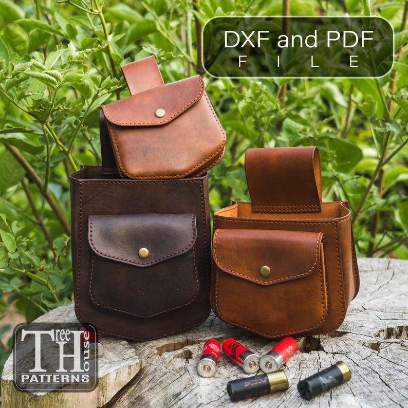 Leather Ammo Pouch Pattern PDF & DXF – Shotgun Cartridge Belt Pouch ...