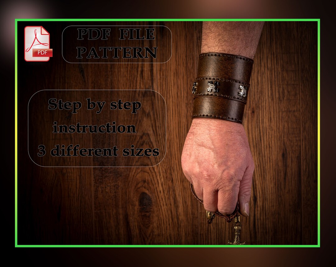 Wide Cuff Medieval Bracelet Leather Pattern PDF - Etsy