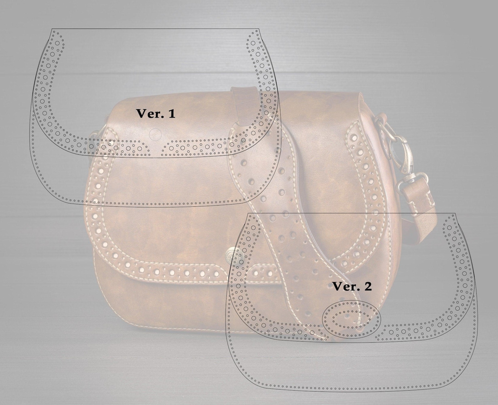 Classic Saddle Bag Leather Pattern - Shoulder Bag Digital Template - Etsy