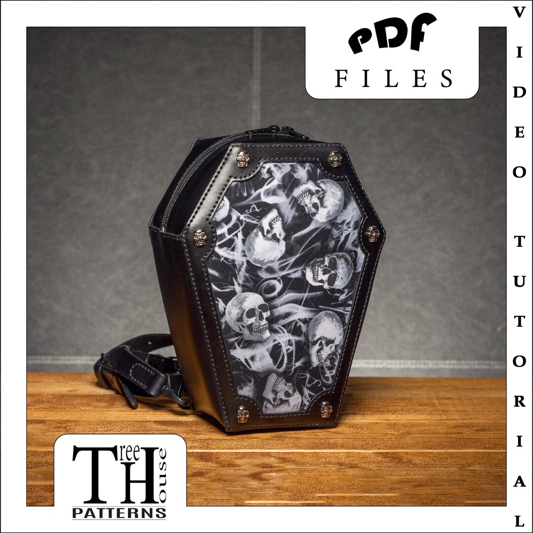 Coffin Backpack Leather Pattern PDF - Gothic Backpack Digital Template ...