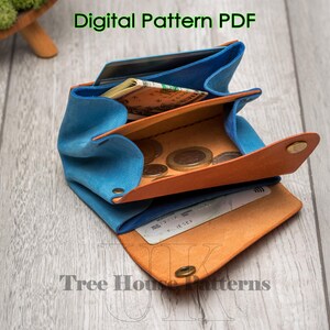 Wallet Leather Pattern PDF, Coin Purse Digital Template - Etsy