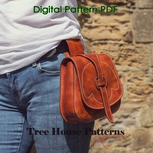 Medieval Crossbody Bag Leather Pattern PDF Belt Bag Digital Template - Etsy