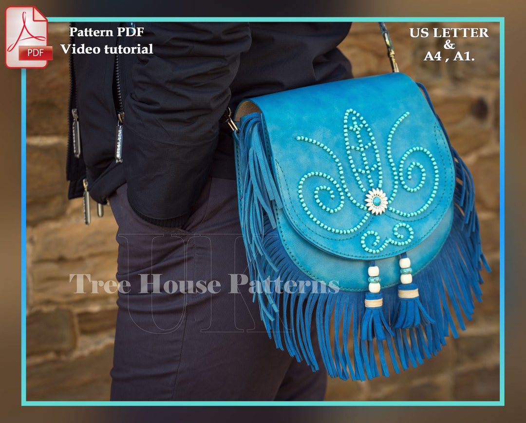 Boho Bag Leather Pattern PDF Women Purse Digital Template - Etsy