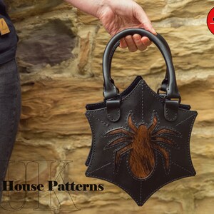 Spider Handbag Leather Pattern PDF Halloween Bag Digital Template - Etsy