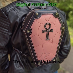 Coffin Backpack Leather Pattern PDF - Gothic Backpack Digital Template ...