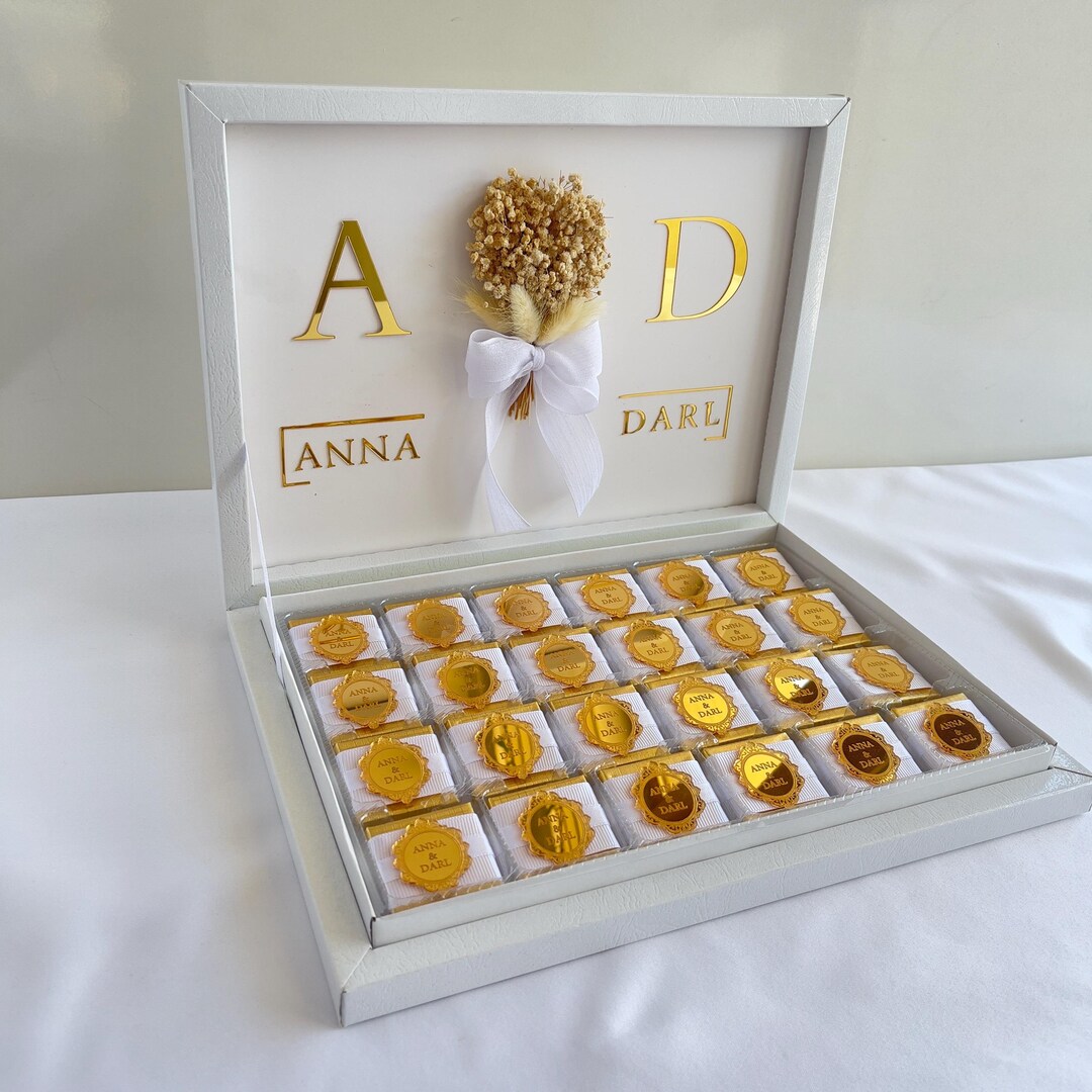 Personalized Chocolate Box Wedding Favors, Bridal Shower Chocolate Box ...
