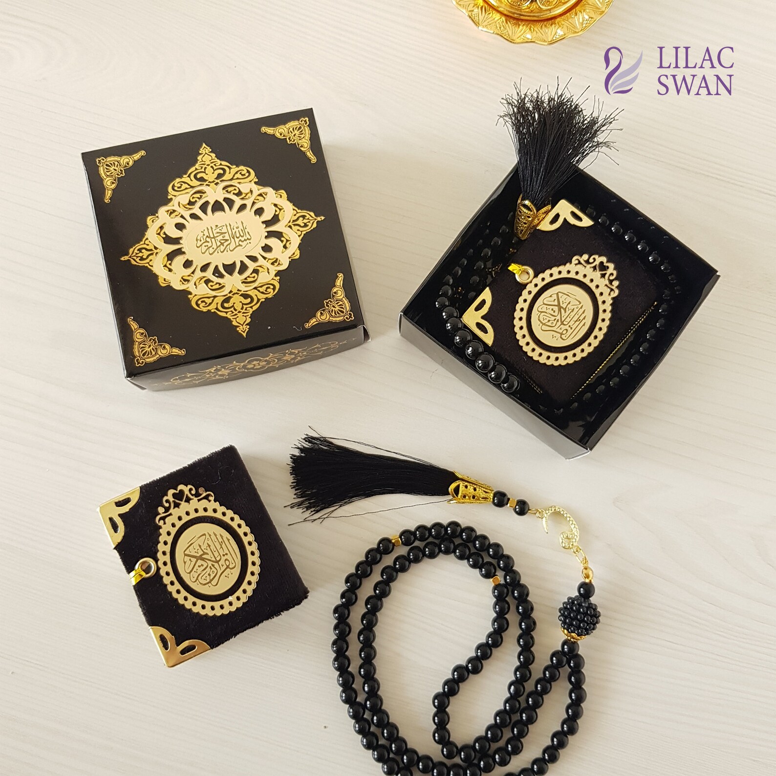 Luxury Islamic Gift Set Custom Mini Quran and Rosary Islamic - Etsy