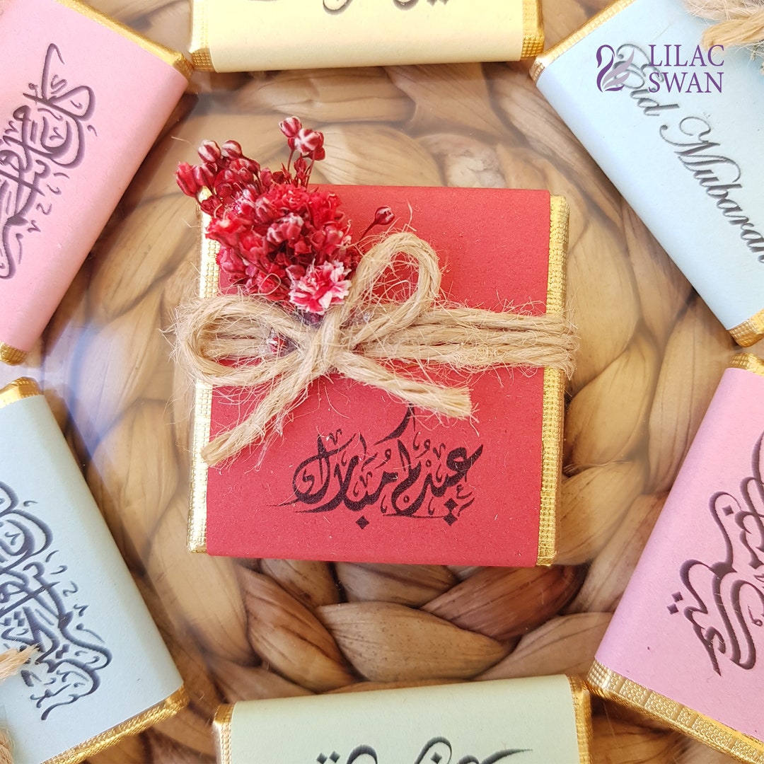 50 PCS Eid Chocolate, Eid Al-fitr, Chocolate Favours, Chocolate Label ...
