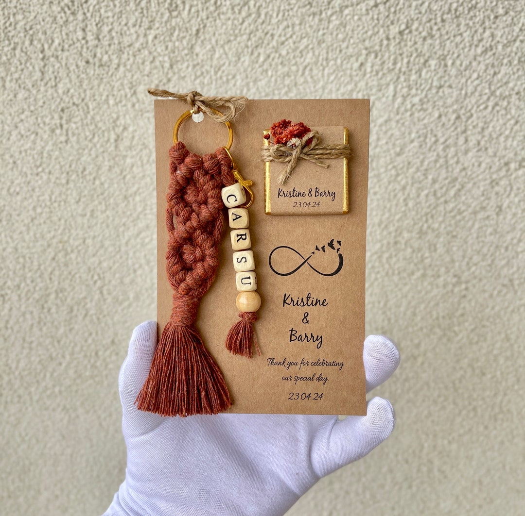 Personalized Macrame Keychains and Chocolate Bulk, Chocolate Favours ...