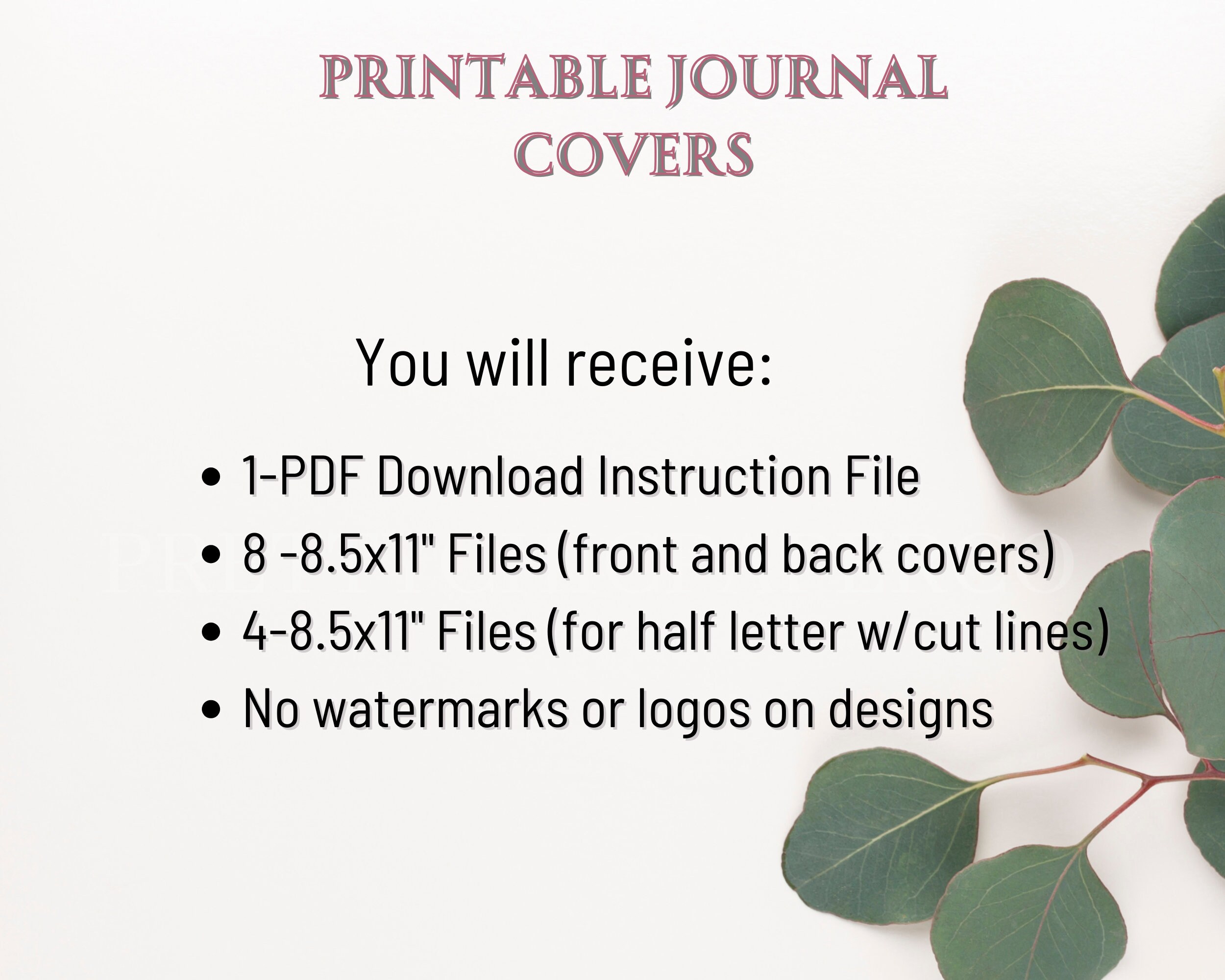 Printable Journal Covers, Planner Notebook Covers, Digital Planner ...