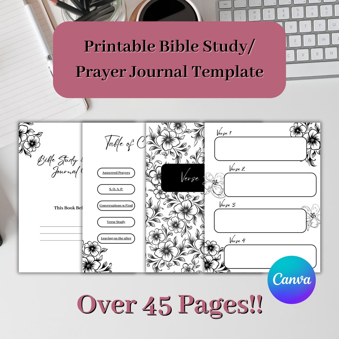 CANVA TEMPLATE - Printable Bible Study Journal/ Prayer Journal - Etsy