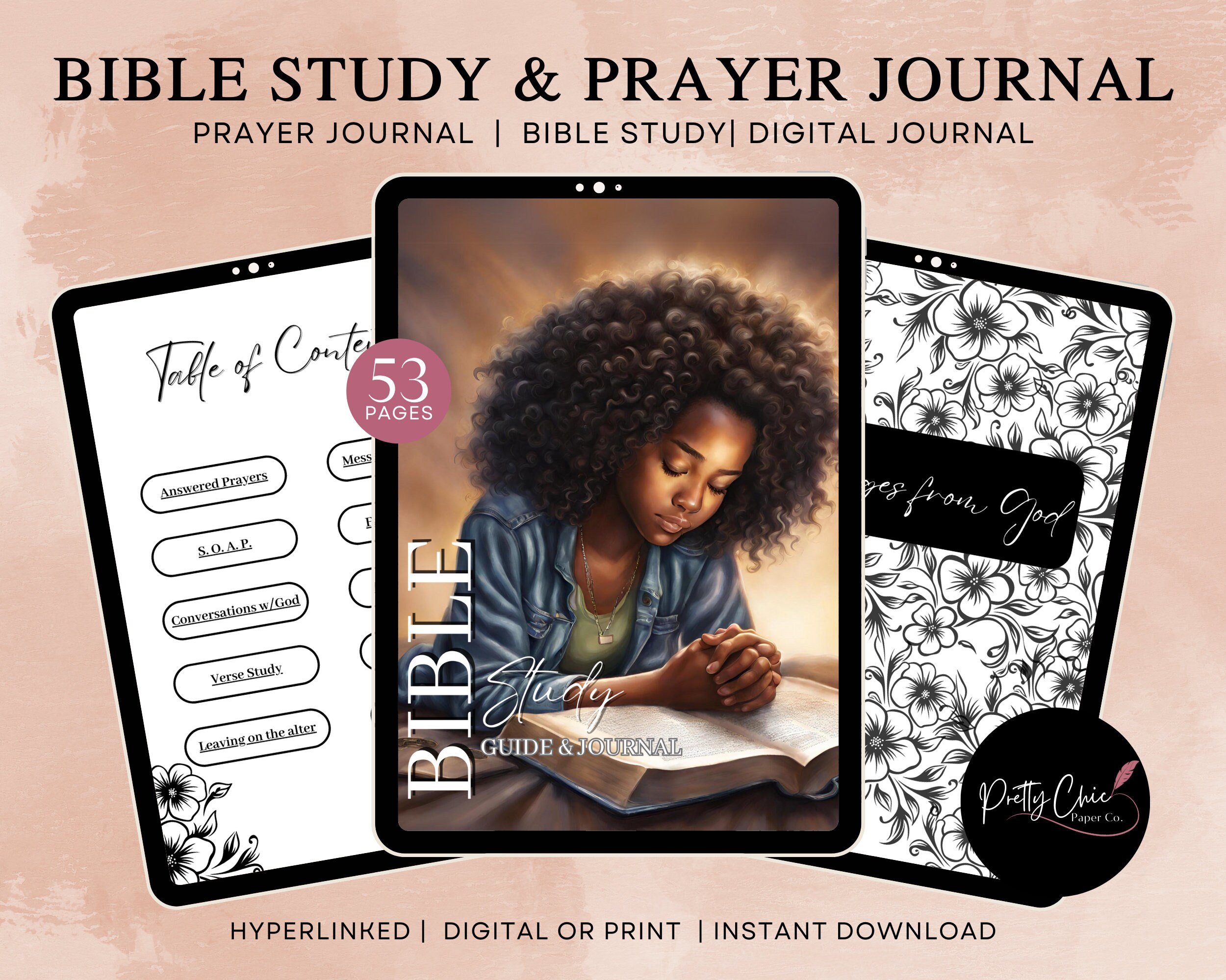 Digital/printable Bible Study & Prayer Journal 3 - Etsy