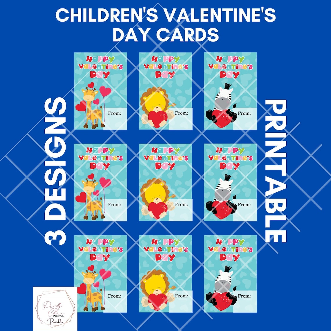 Printable Children's Valentine's Day Cards Animals - Etsy