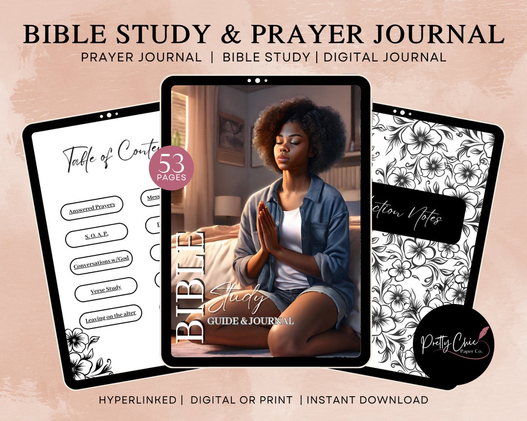 Digital/printable Bible Study & Prayer Journal #5 - Etsy