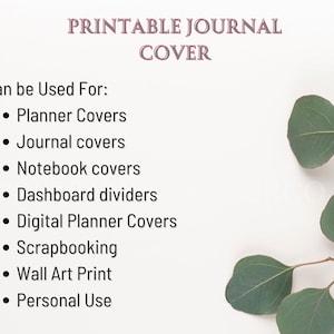 Printable Journal Covers, Planner Notebook Covers, Digital Planner ...