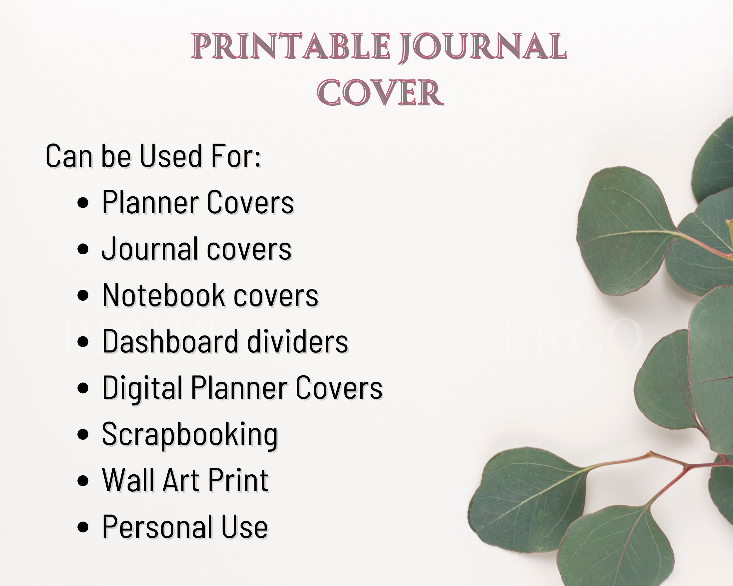 Printable Journal Covers, Planner Notebook Covers, Digital Planner ...