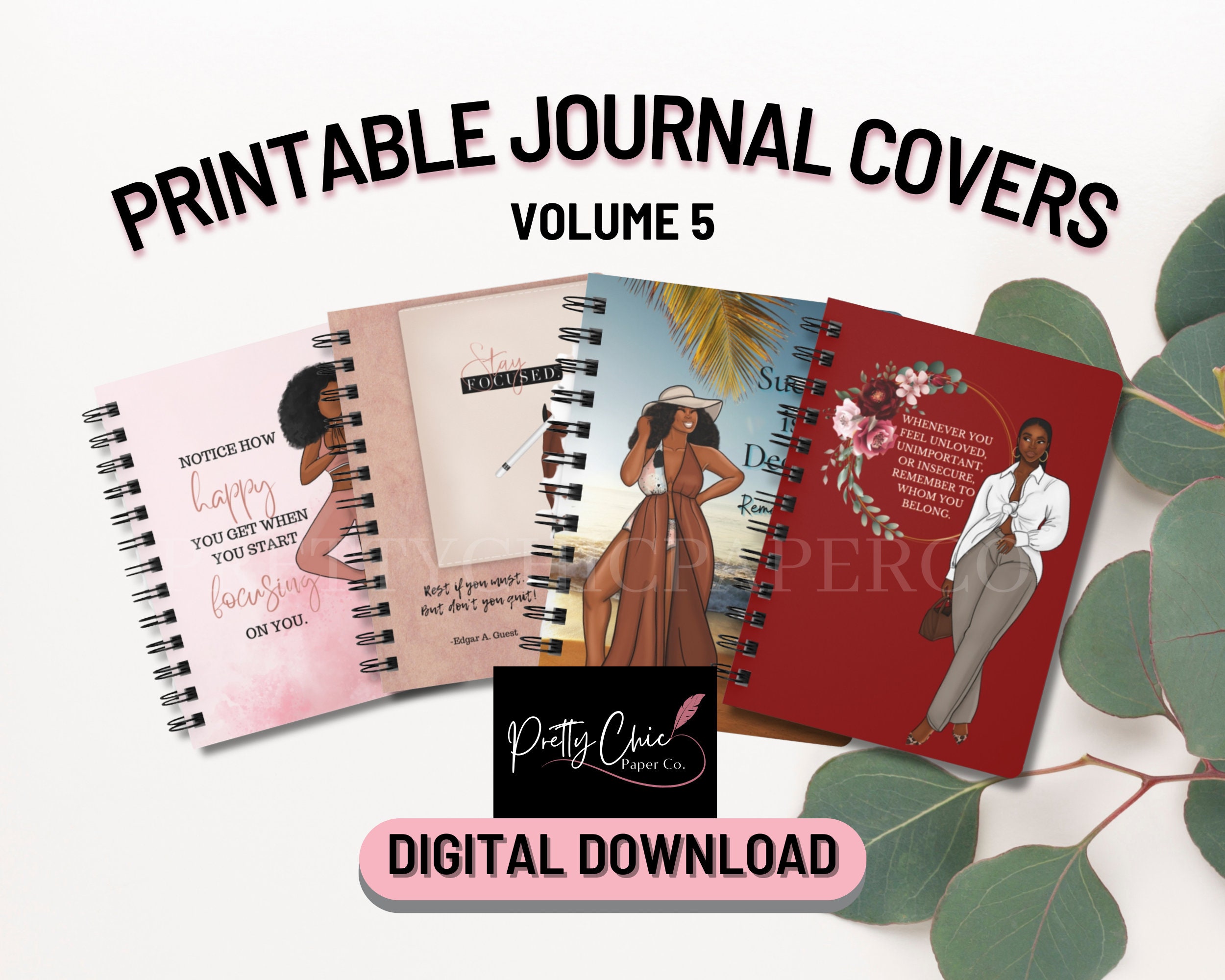 Printable Journal Covers, Planner Notebook Covers, Digital Planner ...